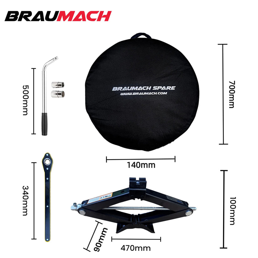 TOYOTA RAV4 HYBRID Space Saver Spare Wheel Kit - HUB CENTRIC - Braumac ...